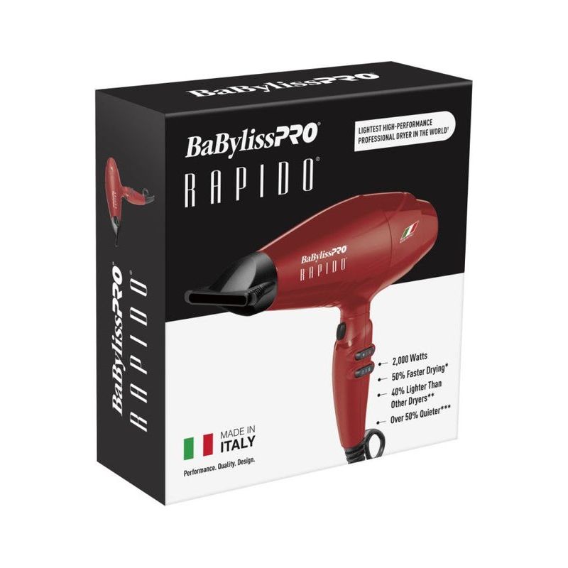 Babyliss Pro Rapido Dryer - Red - Creative Pro Hair Tools